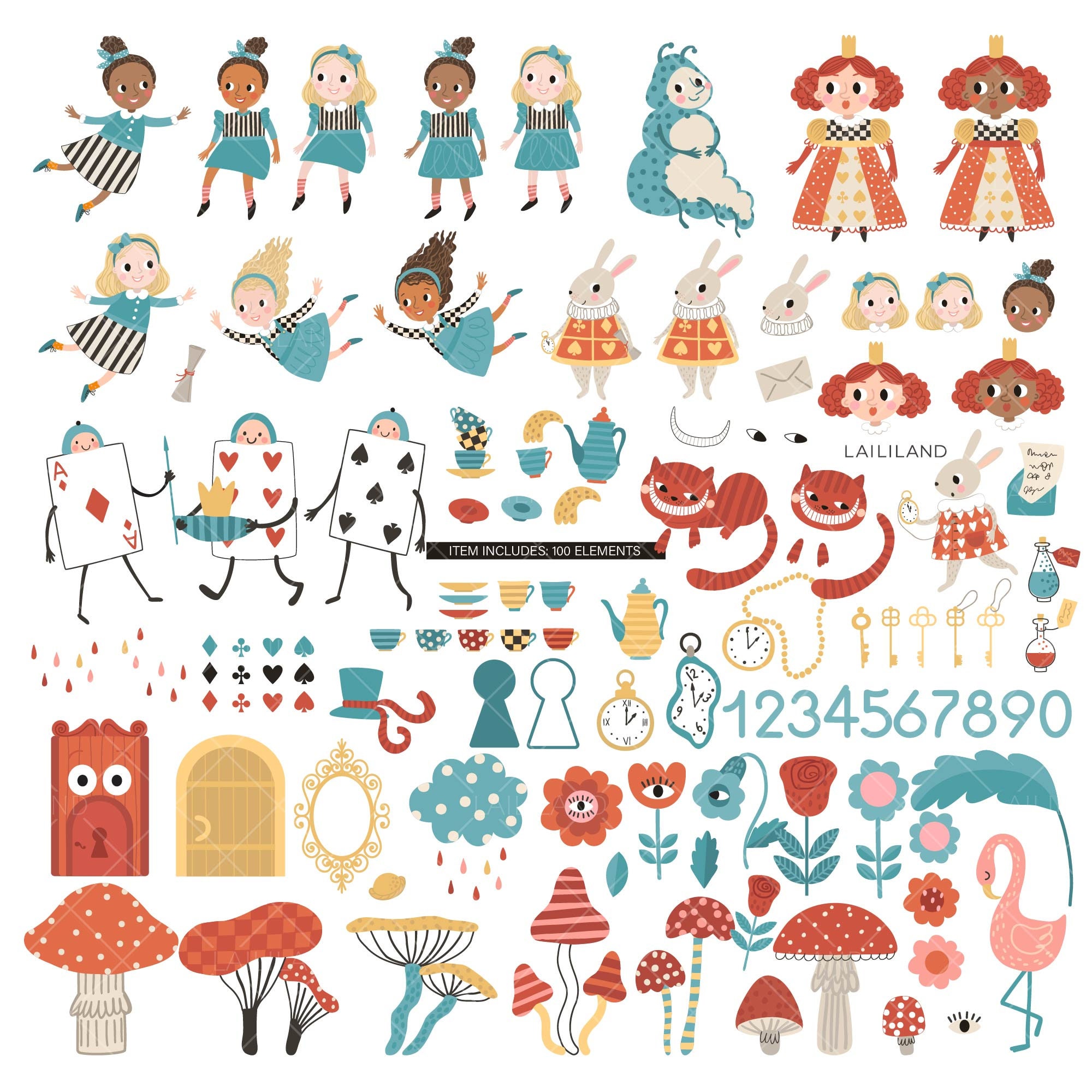 Wonderland Clipart Tea Party Png Files Fairy Tale Clipart - Etsy UK