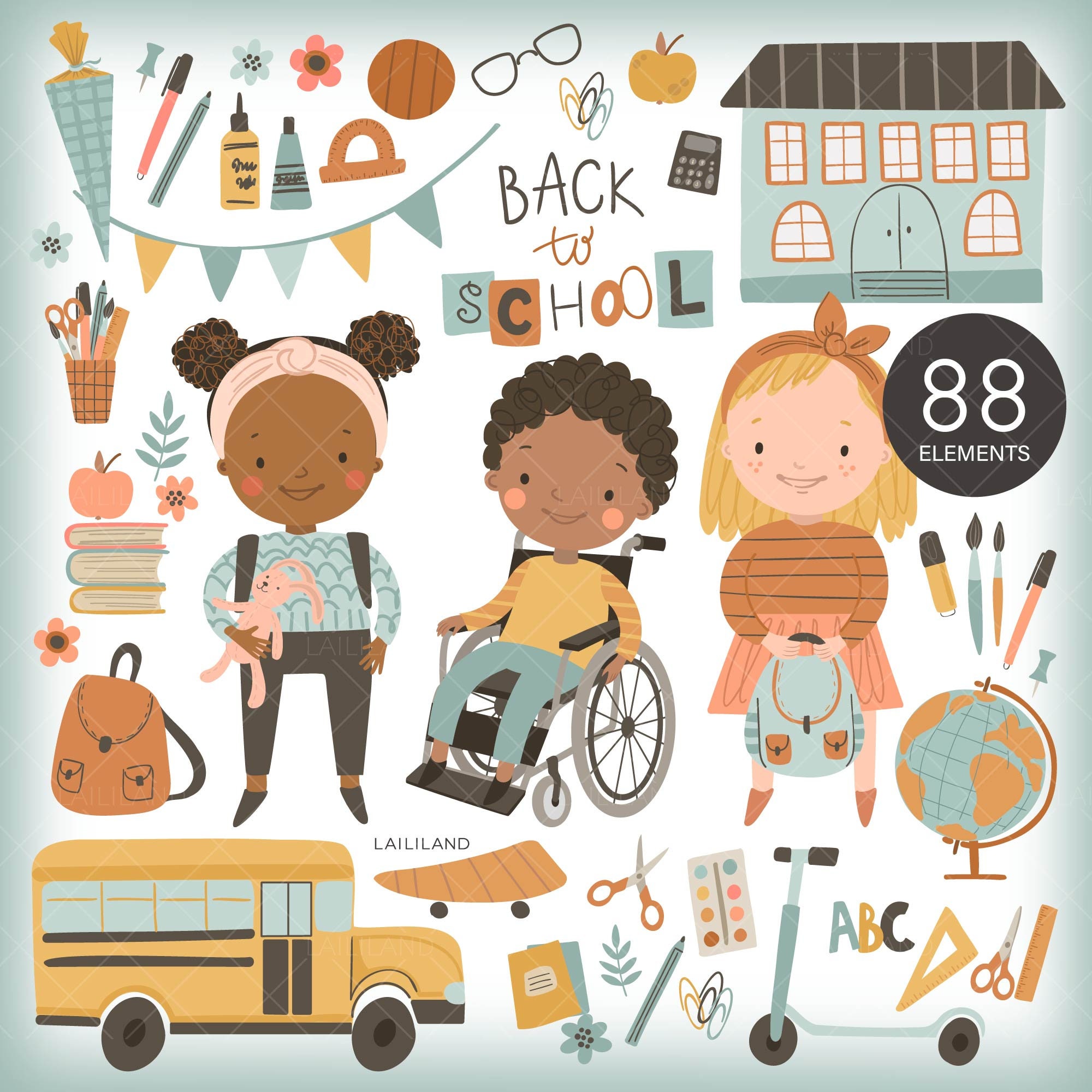 Back To School Kids Clipart