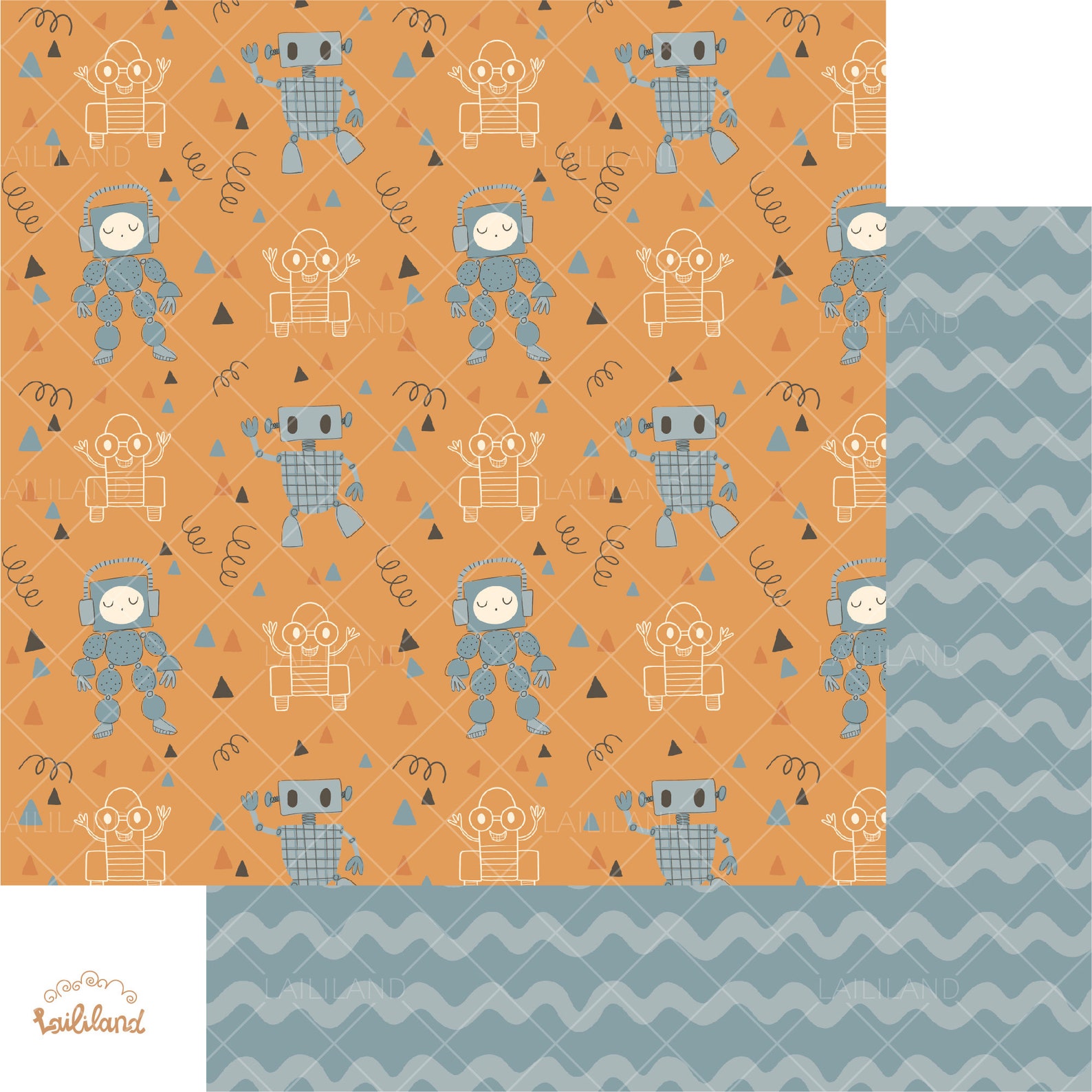 Robot Digital Paper Seamless Pattern Cute Robots Digital - Etsy