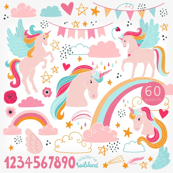 Unicorn Clip Art - Etsy