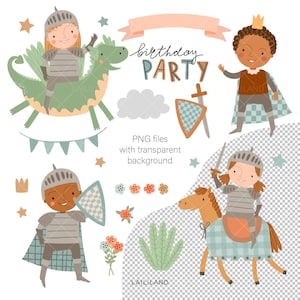 Princess and Knight Clipart, Dragon Clipart, African American Princess ...