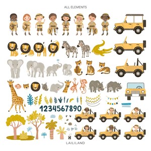 Safari Animals Clipart, Safari Clip Art, Kids Safari Clipart, Safari ...