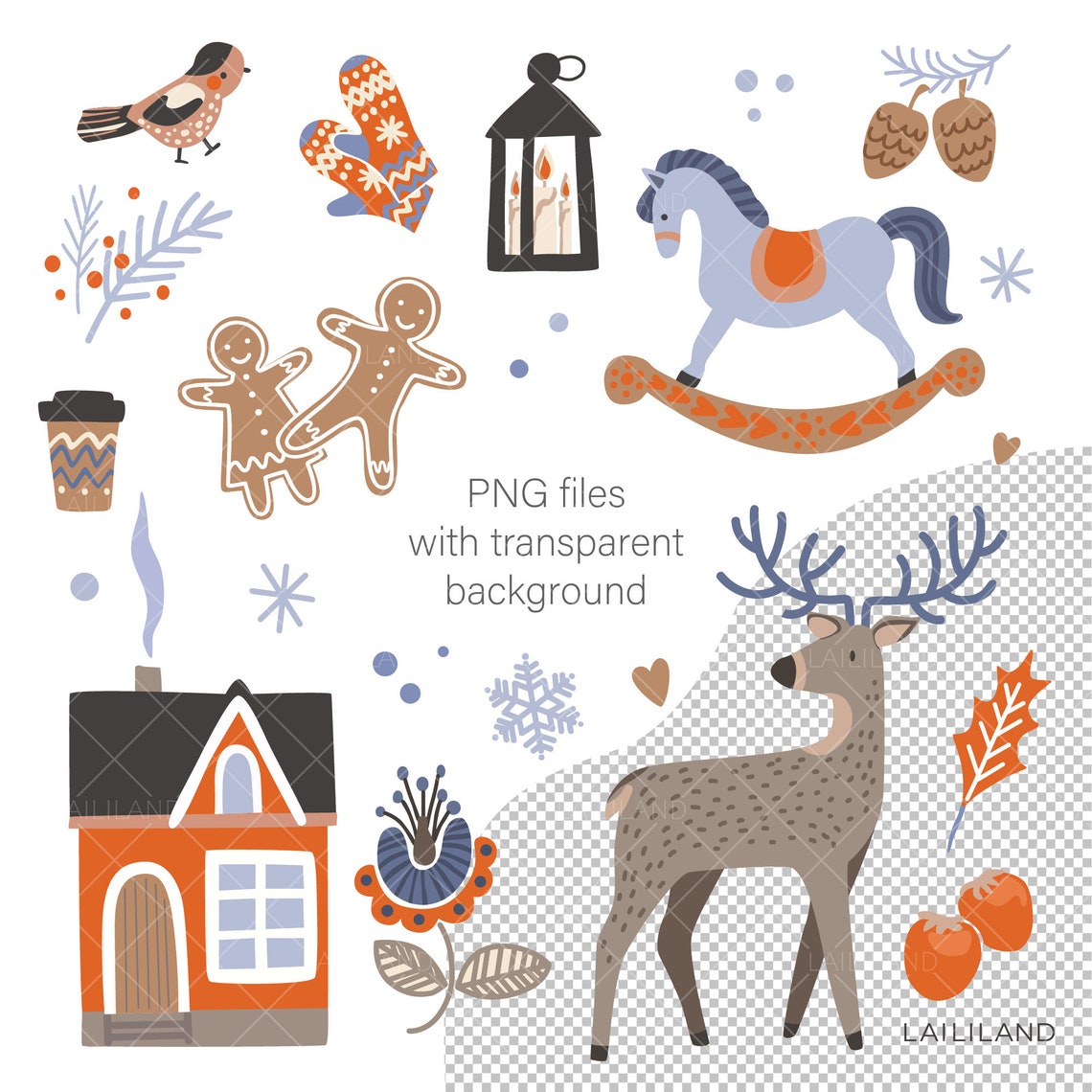 Winter Clipart Snowman Clip Art Gingerbread Clipart Winter - Etsy