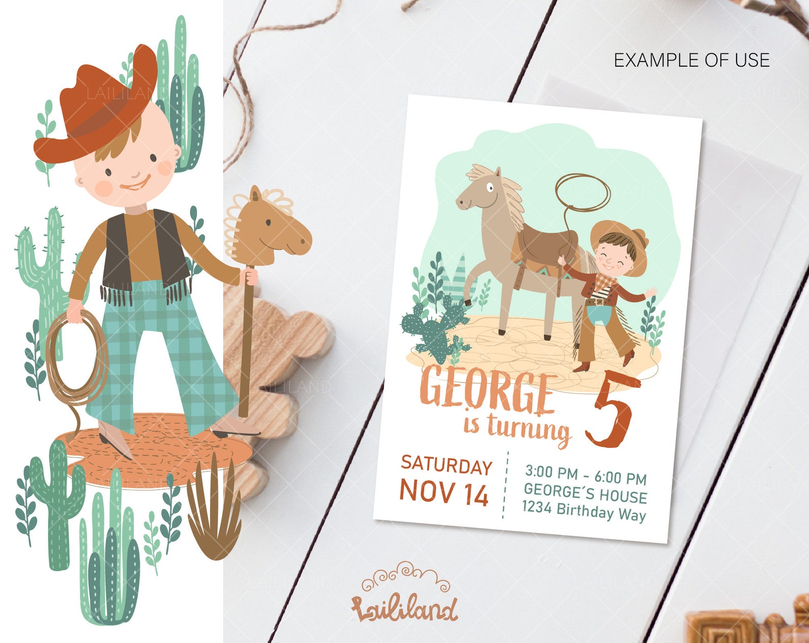 Cowboy clipart little boy clipart african american cowboy | Etsy