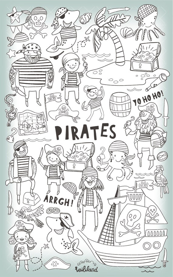 Pirates Clipart Black And White