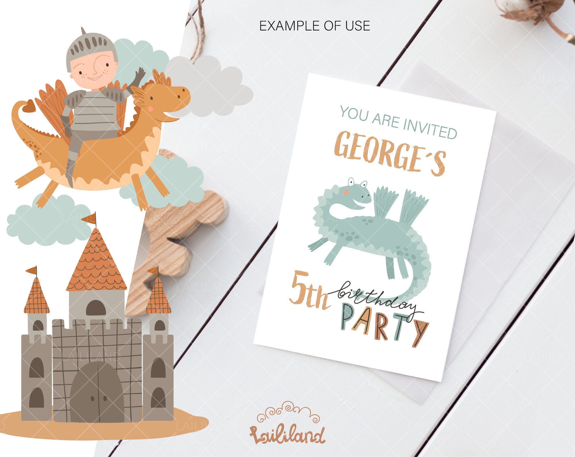 Princess and Knight Clipart Dragon Clipart African American | Etsy