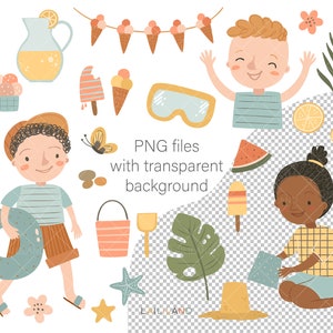 Summer clipart summer time kids clipart beach clipart pool | Etsy