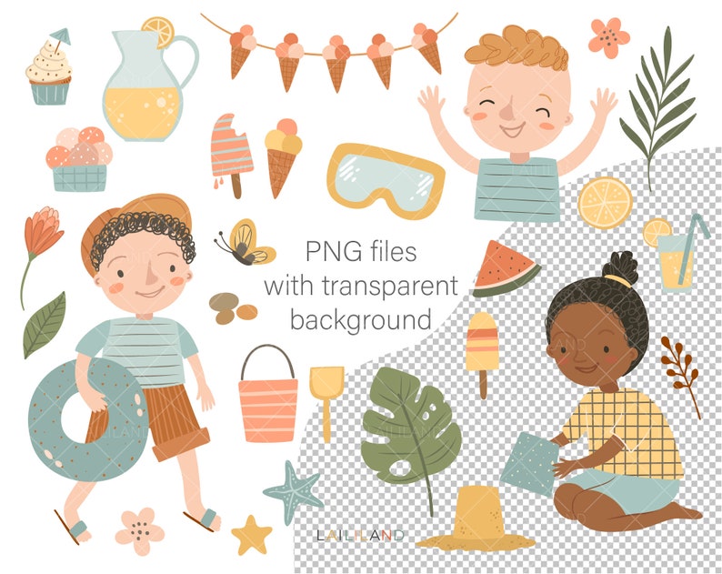 Summer Clipart Summer Time Kids Clipart Beach Clipart Pool | Etsy