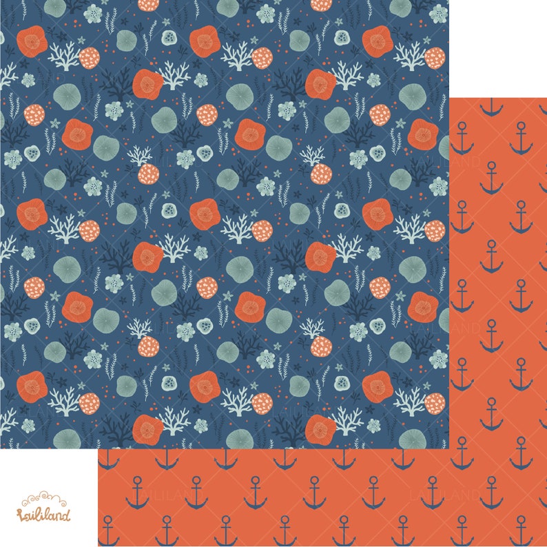 Nautical Digital Paper Sea Seamless Pattern Digital - Etsy