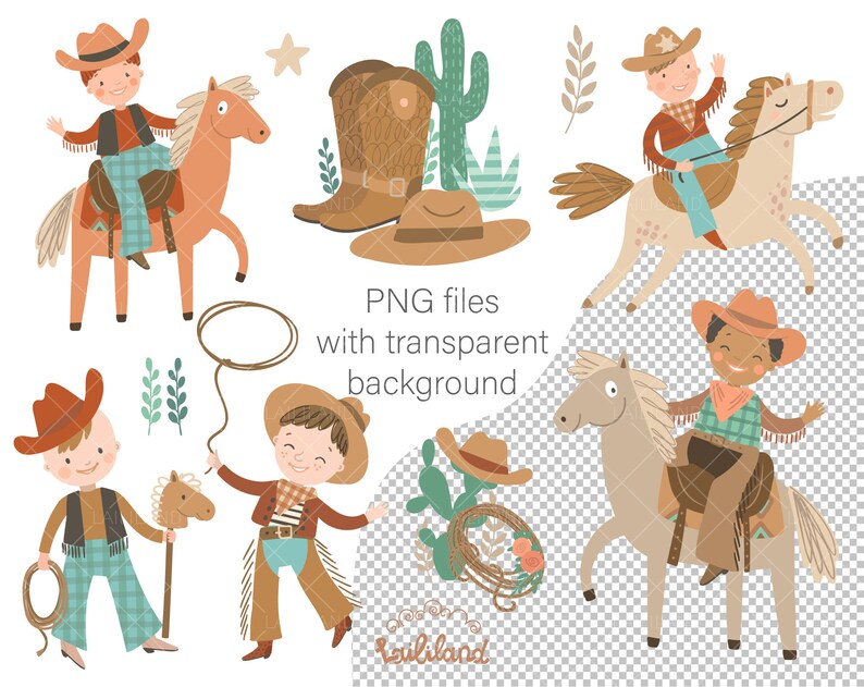 Cowboy Cowgirl Bundle Cowboy Clipart Cowgirl Clipart Girl - Etsy