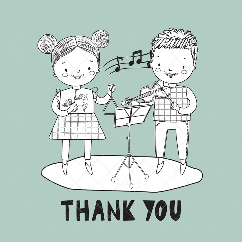 Music Black and White Clipart Musical Instruments Doodle - Etsy