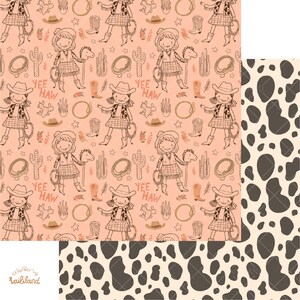 Cowgirl Digital Paper, Kids Seamless Pattern, Western Girl Digital ...