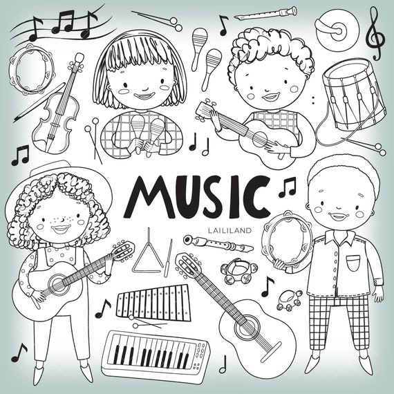 Music Instruments Drawings For Kids