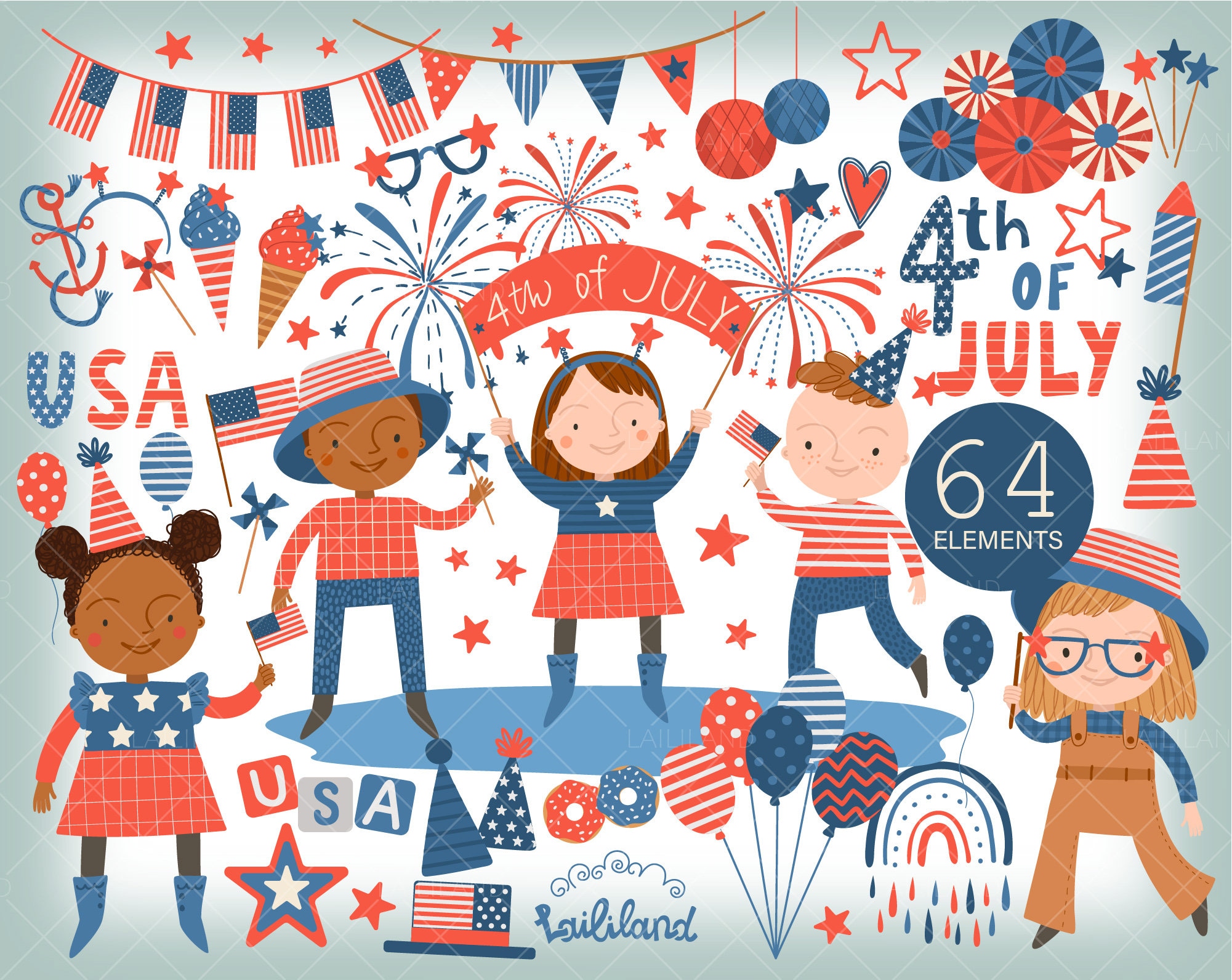 Kids Fourth Of July Clipart