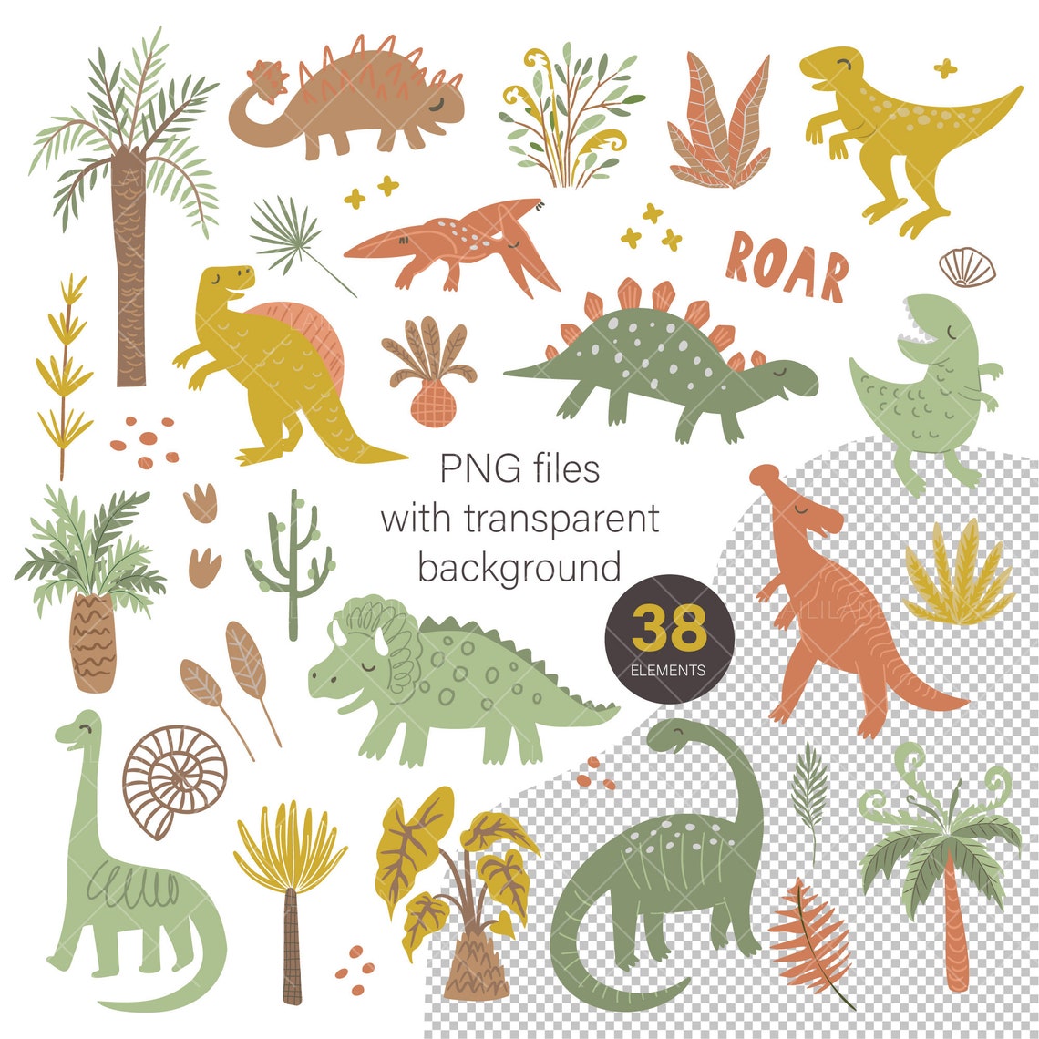 Dinosaur Clipart Vector Clipart Digital Download Dinosaur - Etsy Canada
