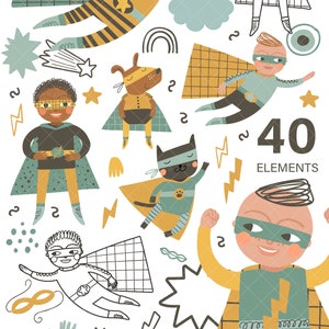 Superhero Clipart, Boy Superhero Clipart, African American Superhero ...