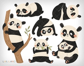 Premium Vector Clipart Kawaii Pandas Back to School Cute - Etsy