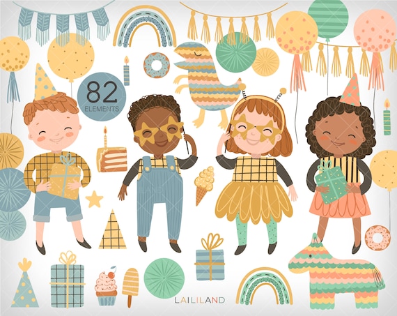 Birthday Party Bundle Birthday Party Clipart Birthday Girl | Etsy