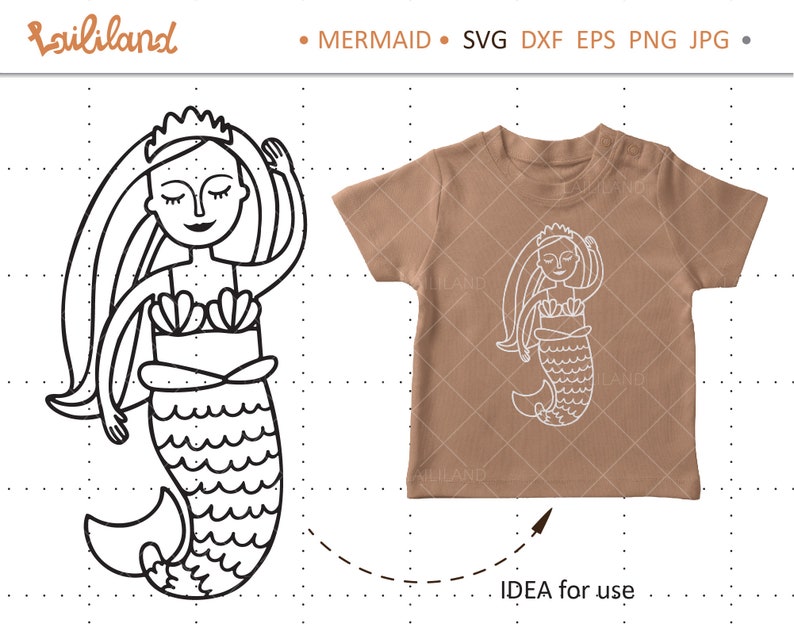 Mermaid Svg Mermaid Silhouette Svg Mermaid Outline Svg - Etsy