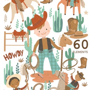 Cowboy Clipart, Little Boy Clipart, African American Cowboy Clipart ...