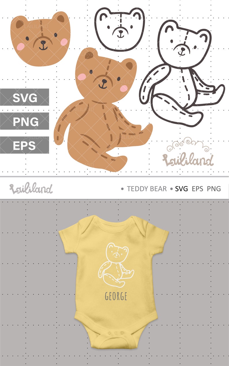 Teddy Bear SVG, Bear Face Outline (digital Download) - Etsy