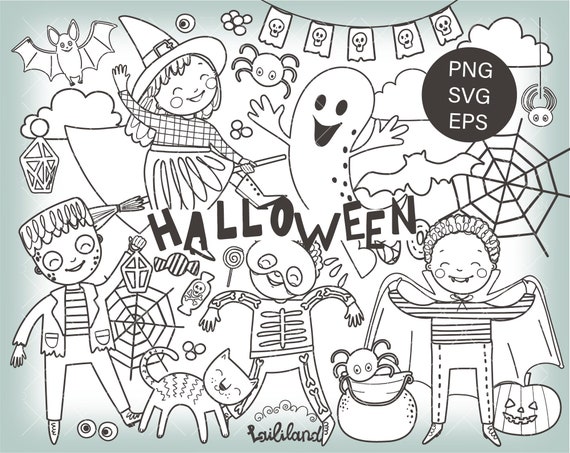 Halloween Clipart For Kids Black And White