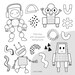 Robot Black and White Clipart, Cute Hand Drawn Robots Doodle Clip Art ...