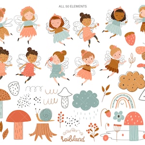 Fairy Clipart, Forest Fairies Clip Art, Mushroom Clipart, Little Girl ...