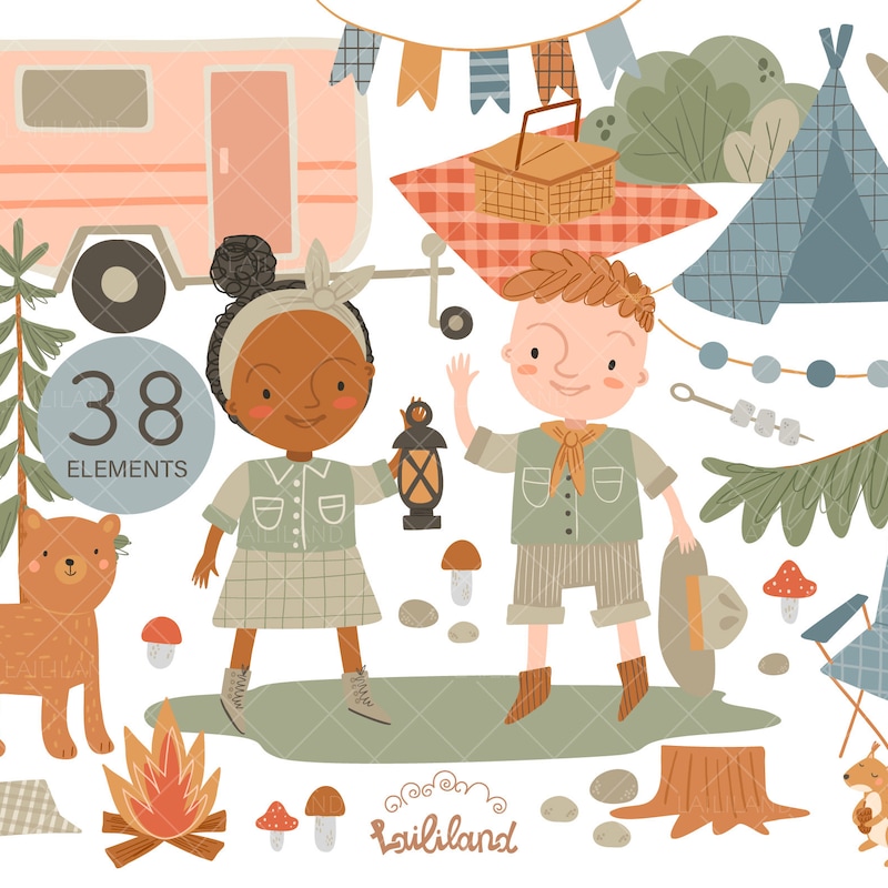Camping Clipart - Etsy