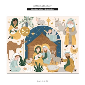 Nativity Scene Clipart: Black and White Hand-drawn Holy Family Doodles ...