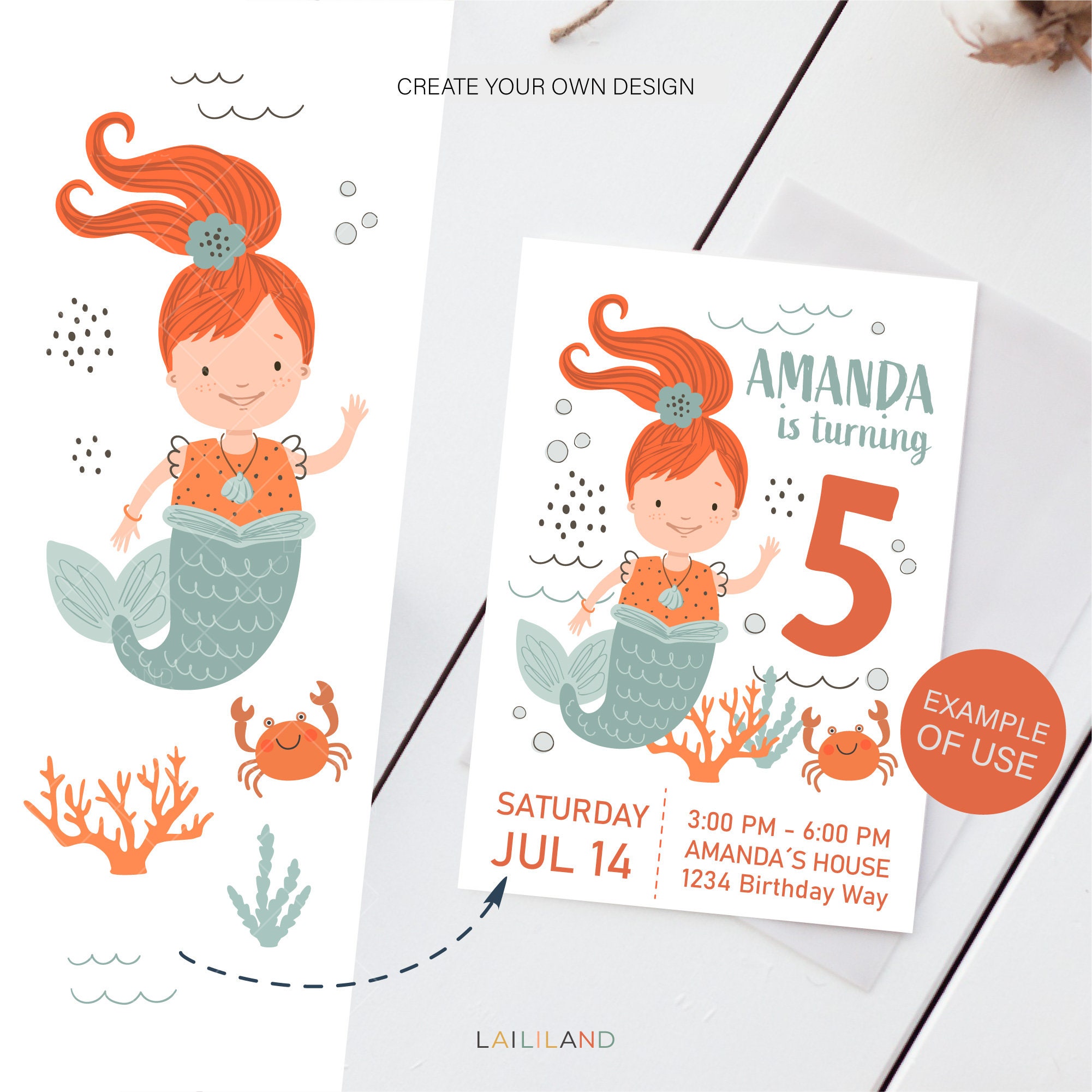 Mermaid Clipart Ocean Clipart Sea Clipart Cute Mermaid Clip - Etsy