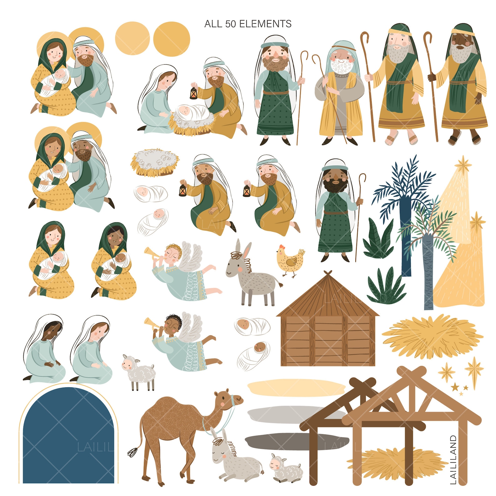 Nativity Scene Clip Art Mary Joseph and Baby Jesus Png - Etsy
