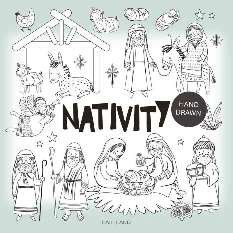 Nativity Line Art - Etsy