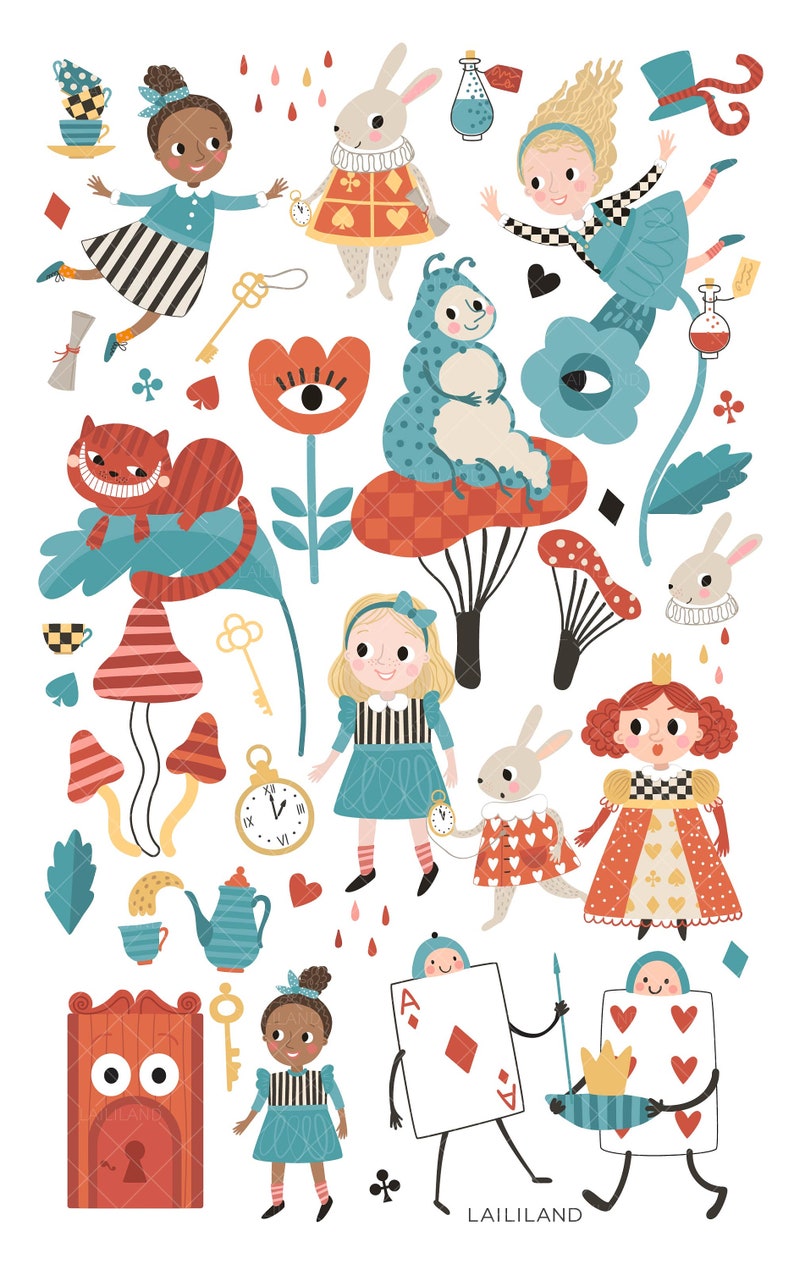 Wonderland Clipart Tea Party Png Files Fairy Tale Clipart - Etsy UK
