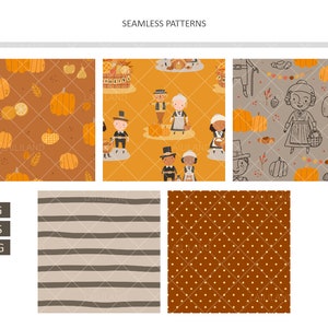 Thanksgiving Digital Paper, Seamless Pattern, Happy Thanksgiving ...