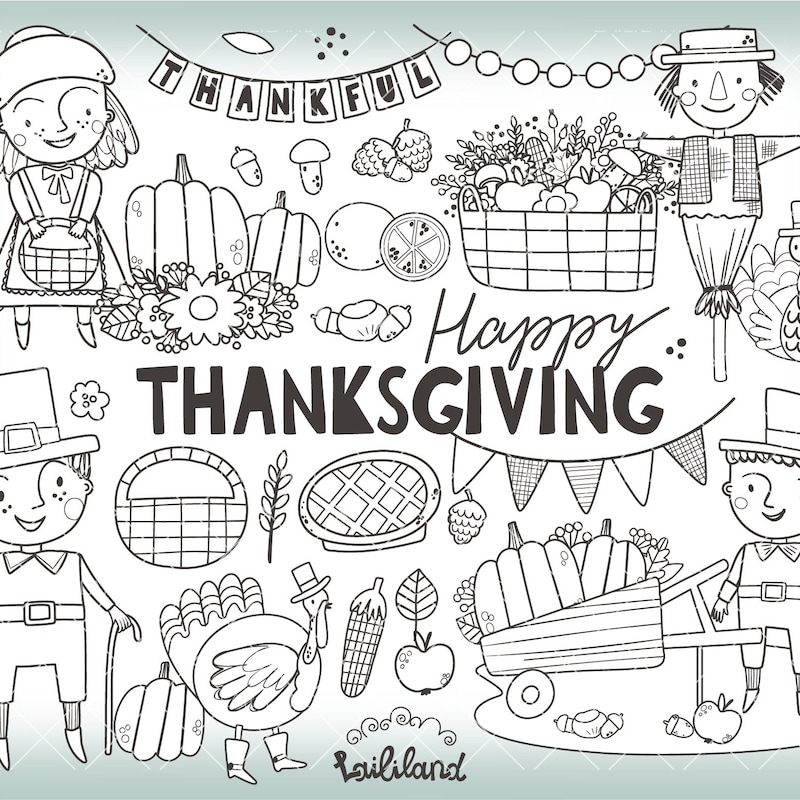 Clip Art Thanksgiving - Etsy