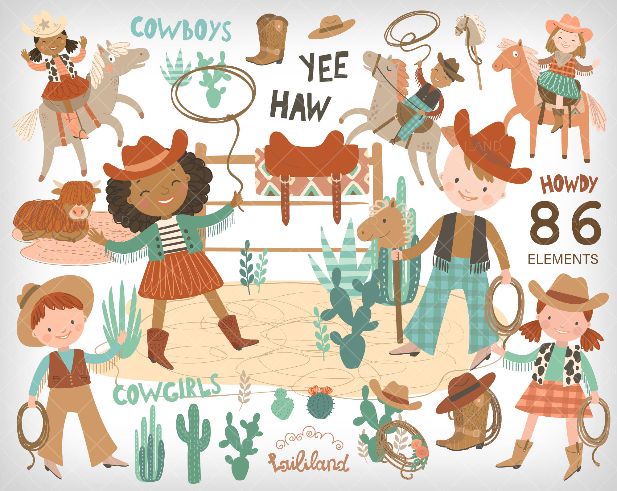 Cowboy And Cowgirl Clipart