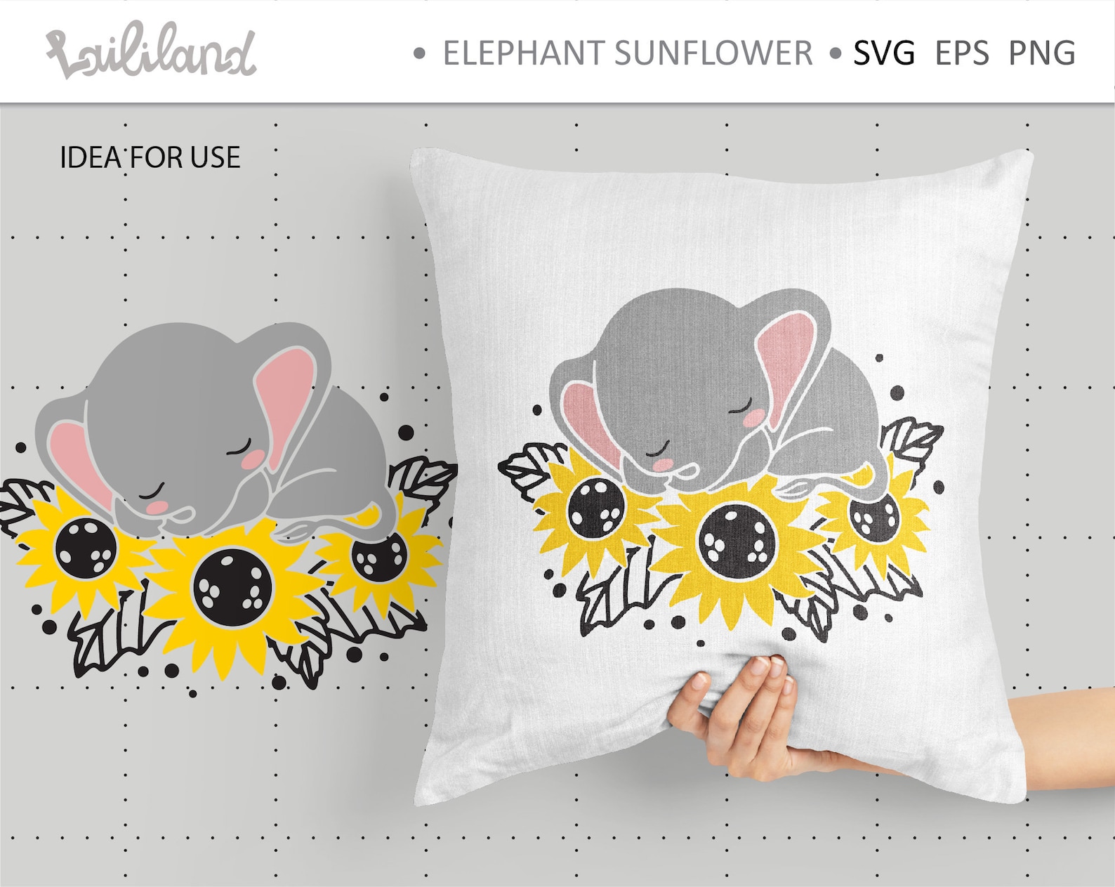 Baby Elephant Svg Elephant With Sunflowers Svg Elephant Baby - Etsy