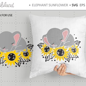 Baby Elephant Svg, Elephant With Sunflowers Svg, Elephant Baby Shower ...