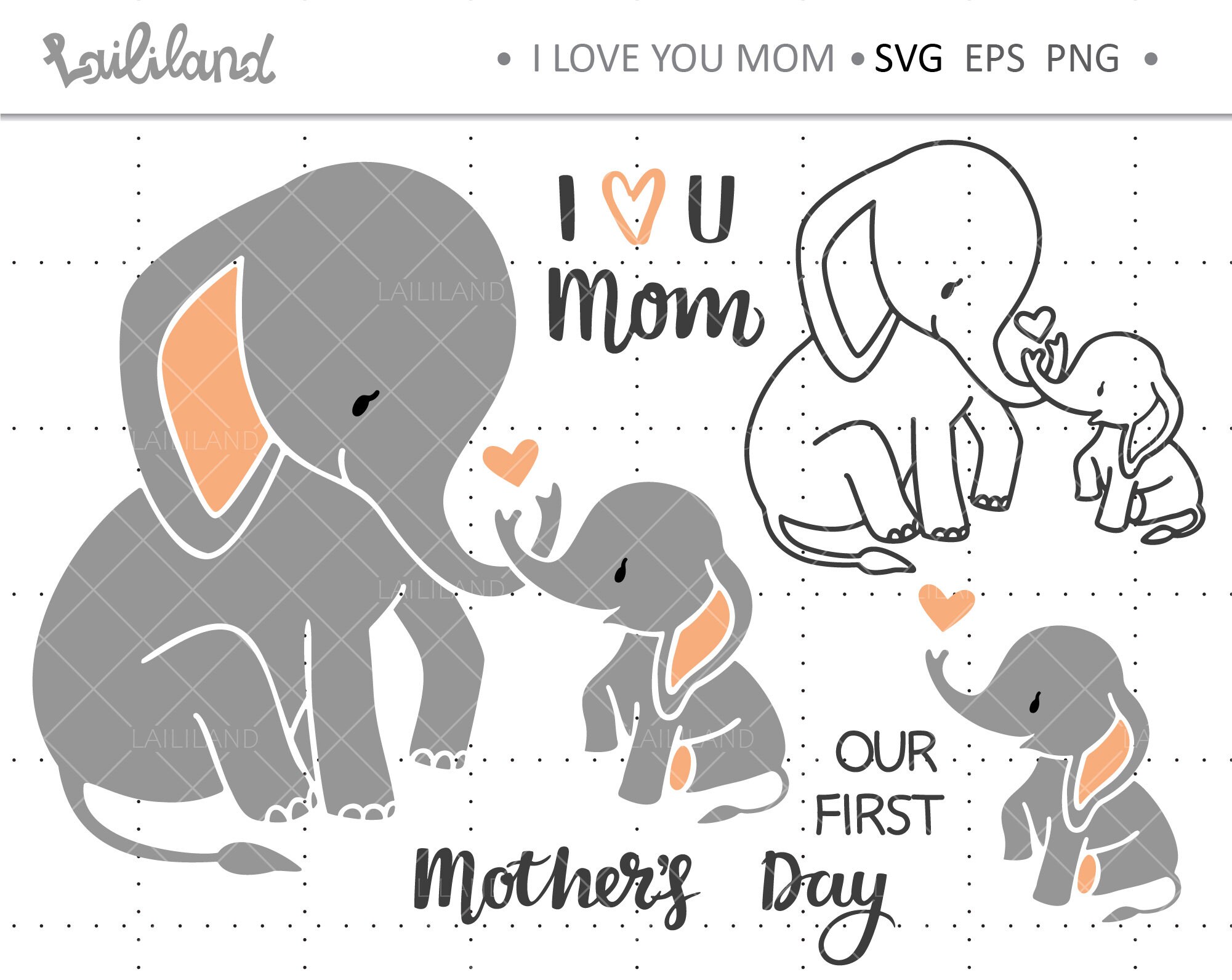 Mom and Baby Elephant Svg Elephant Svg Mothers Day Svg - Etsy