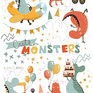 Monster Clipart, Cute Monsters Clip Art, Happy Birthday Clipart ...