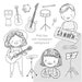 Music Black and White Clipart, Musical Instruments Doodle Clipart, Kids ...