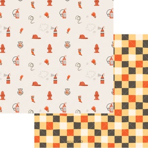 Firefighter Digital Paper, Fireman Seamless Paper, Kids Firefighter ...