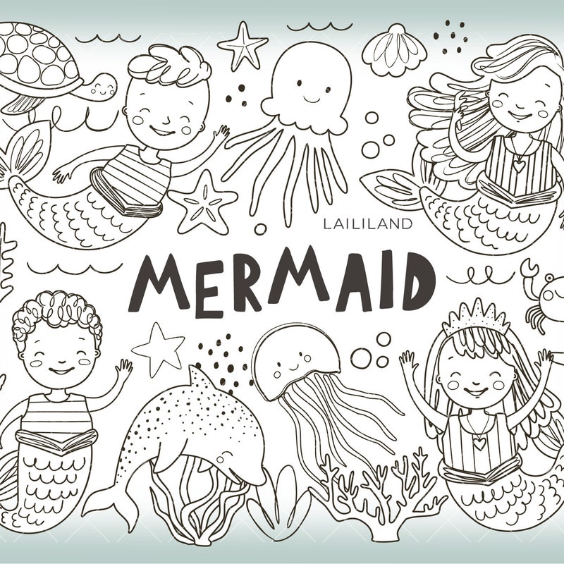 Clip Art Mermaid - Etsy