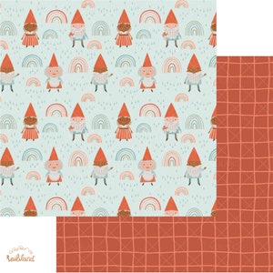 Garden Gnome Digital Paper, Seamless Pattern, Kids Digital Background ...