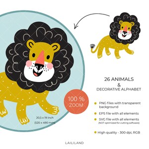 Animal Alphabet Clipart, ABC Clip Art, Cute Animals Png Files, Alphabet ...