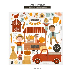 Farm Black and White Clipart, Fall Doodle Clip Art, Farm Line Art ...