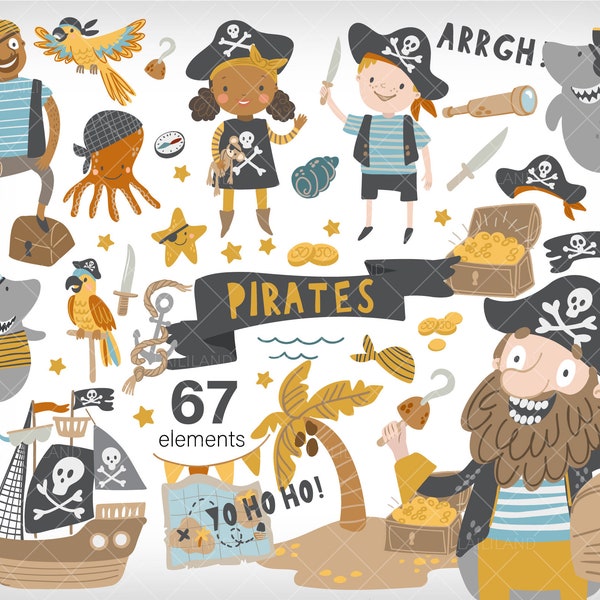 Pirate Clipart - Etsy