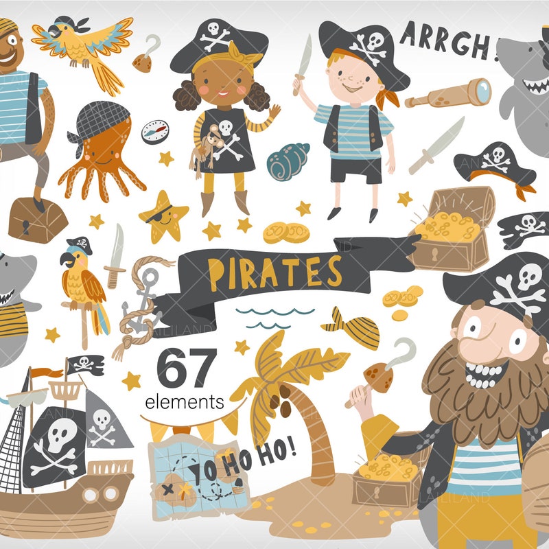 Pirate Clipart - Etsy
