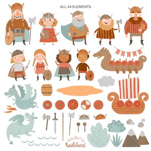 Viking Clipart, Viking Kid Clip Art, Cute Hand Drawn Vikings Clipart ...